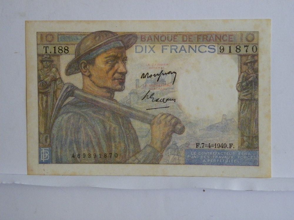 Seltene "Banque de France" 10 Francs Note, 1949, Top Zust... (Gebraucht ...