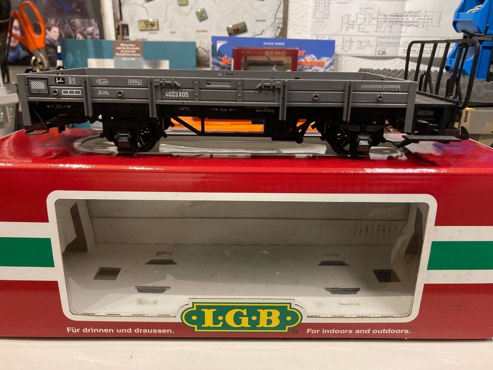 LGB 40090 RhB Niederbordwagen mit Bremserbühne grau (Gebraucht) in ...