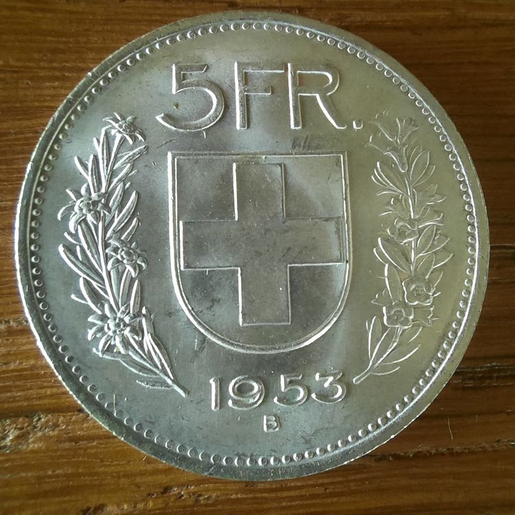 Münze 5 Franken 1953 Silber (Gebraucht) in Rheinfelden für CHF 11 – mit Lieferung auf Ricardo kaufen