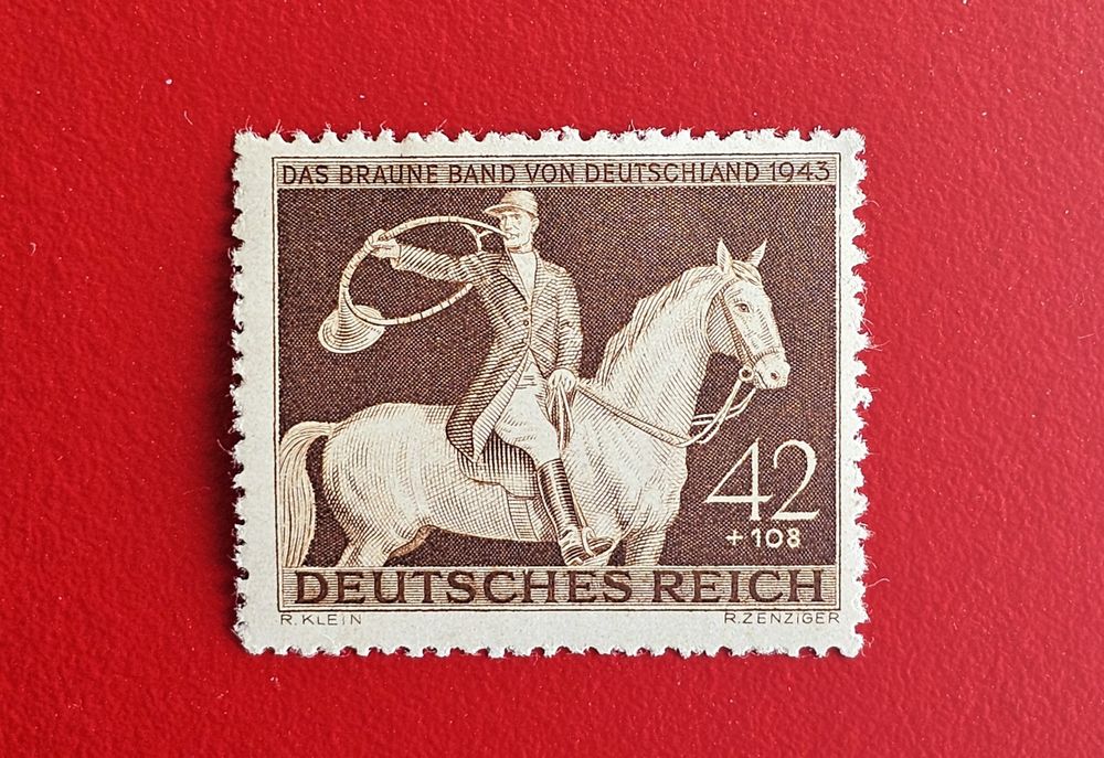 DEUTSCHES REICH REITER PFERD BRAUNE BAND 1943** POSTFRISCH (Neu (gemäss ...