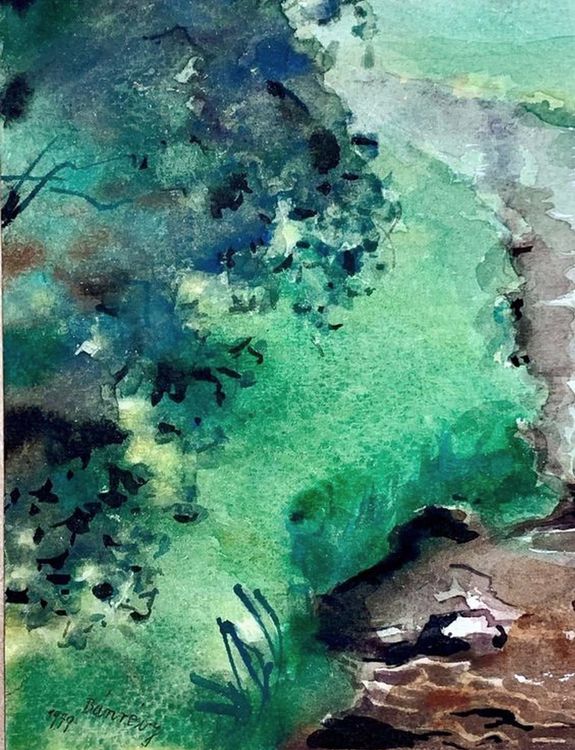 Magda BÁNRÉVY (1911-1987) : "Ruisseau", grande aquarelle (Gebraucht) in Petit-Lancy für CHF 290 ...