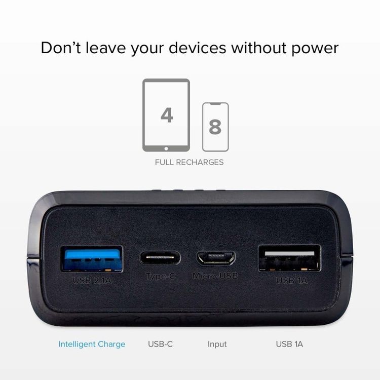 SBS FAST CHARGE Power Bank 20000 mAh, 2 USBs + Micro & USB-C (Neu und ...