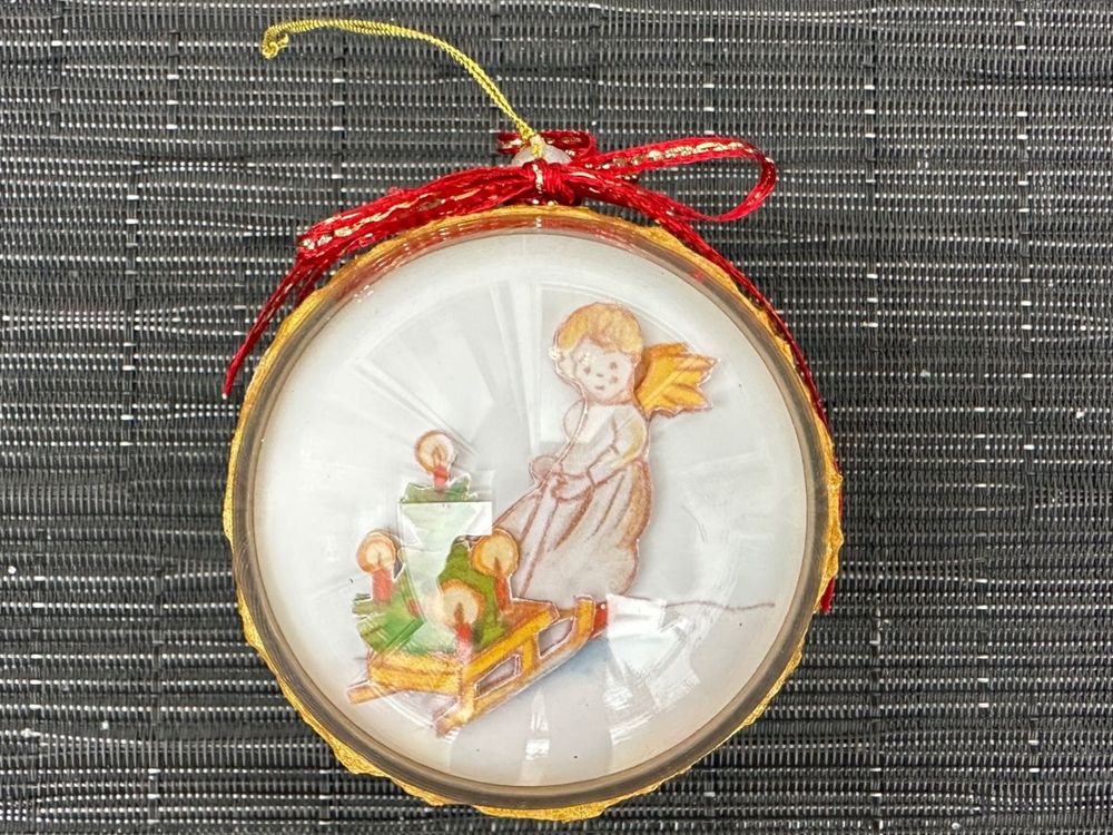 3D Weihnachtskugel handgefertigt Unikat Engel mit Schlitten (Gebraucht) in Wallisellen für CHF 2 ...