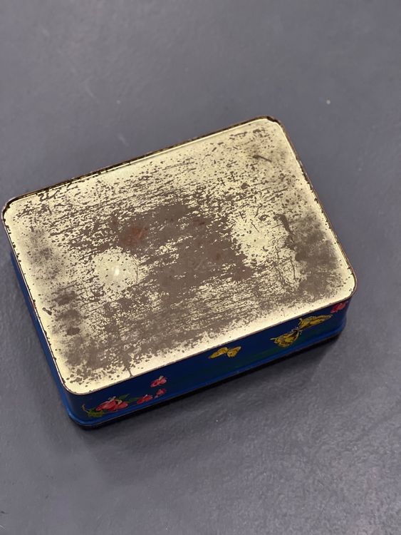 Blechdose Guetzli Blumen, Schmetterlinge, vintage Dose blau | Kaufen ...