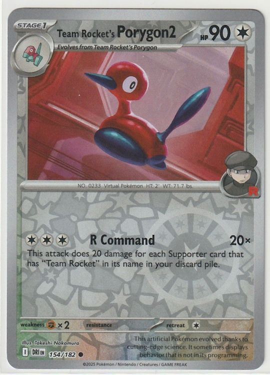 Pokémon Team Rocket‘s Porygon2 (154/182), SV Destined Rivals (Neu (gemäss Beschreibung)) in Biel ...