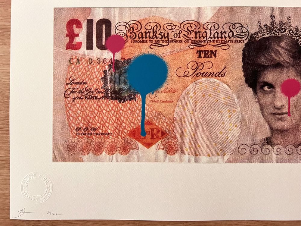 DEATH NYC « Banksy Princess Diana £10 Note » (Neu (gemäss Beschreibung ...