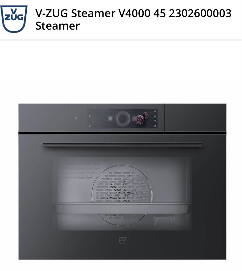 V-ZUG Steamer V4000 45 2302600003 Spiegelglas Schwarz 60,er (Neu und ...