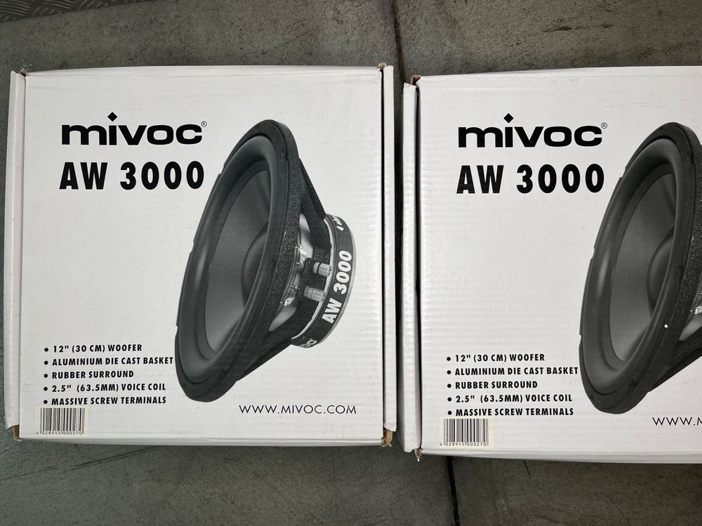 2x Mivoc AW 3000 12" (30cm) 4Ohm Subwoofer Chassis neuf 1 (Neu und originalverpackt) in Vevey ...