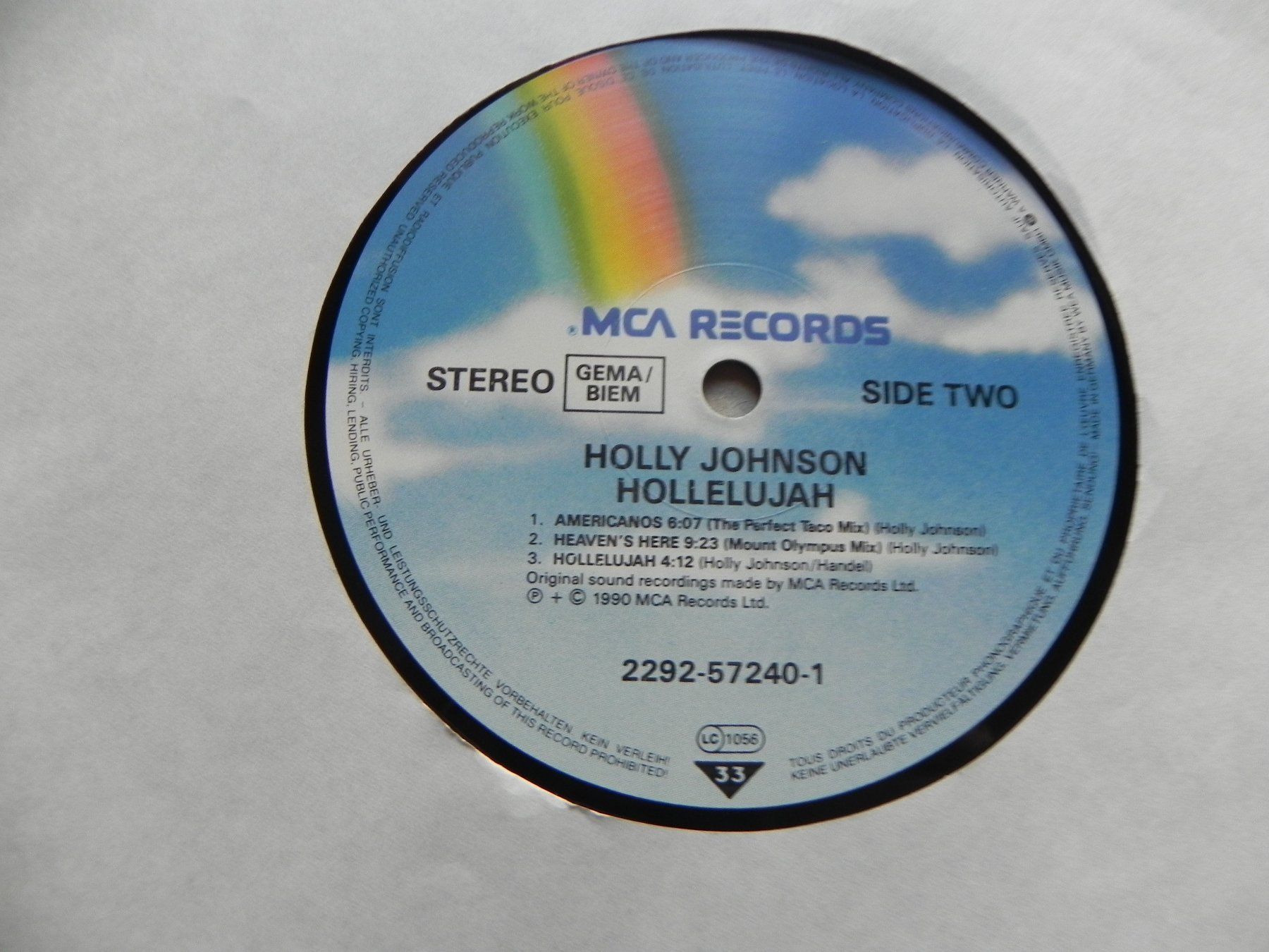 LP Elektronic Dance Sänger Holly Johnson 1990 Hollelujah (Gebraucht) in ...