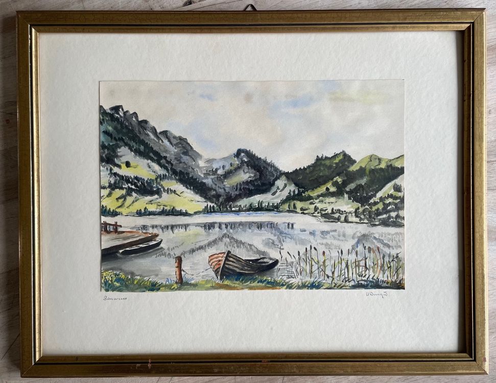Zwei Aquarelle - Landschaften sig. Wenger | Kaufen auf Ricardo