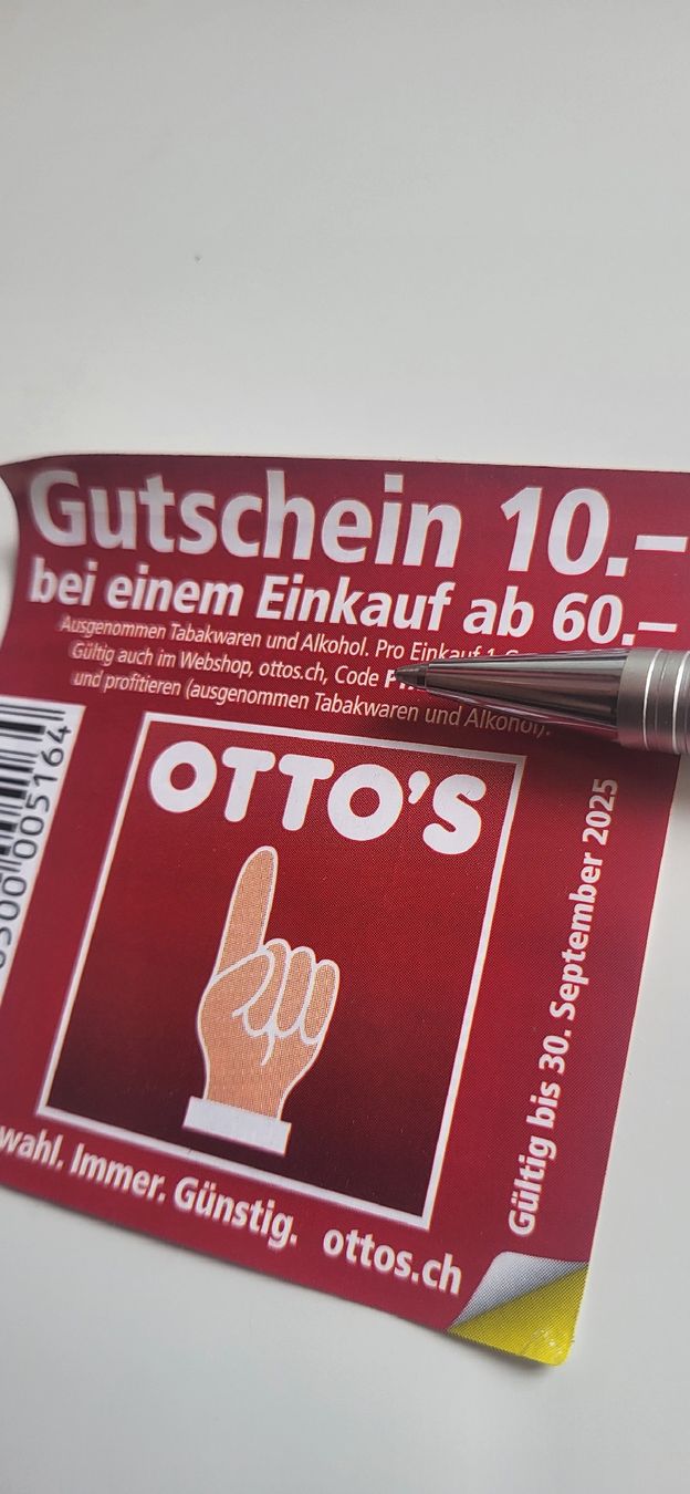 Otto's Gutschein CHF 10.- gültig bis 30. September 2025 (Neu (gemäss Beschreibung)) in Uttigen ...