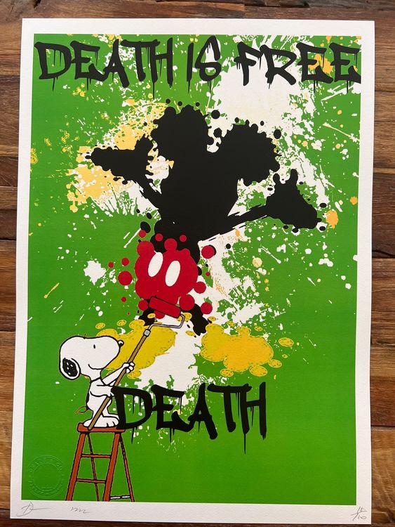 DEATH NYC « Snoopy Painting Mouse » 15/100 (Neu (gemäss Beschreibung ...