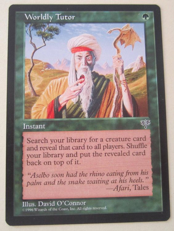 Magic the Gathering Karte Worldly Tutor Mirage (Gebraucht) in Wohlen AG für CHF 8 – mit ...