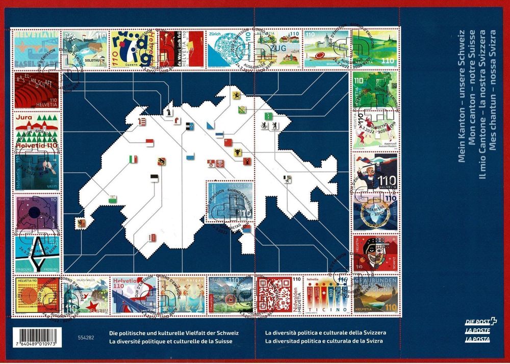 2022 Mein Kanton, 1 Bogen ET. (Neu (gemäss Beschreibung)) in Amorin ...