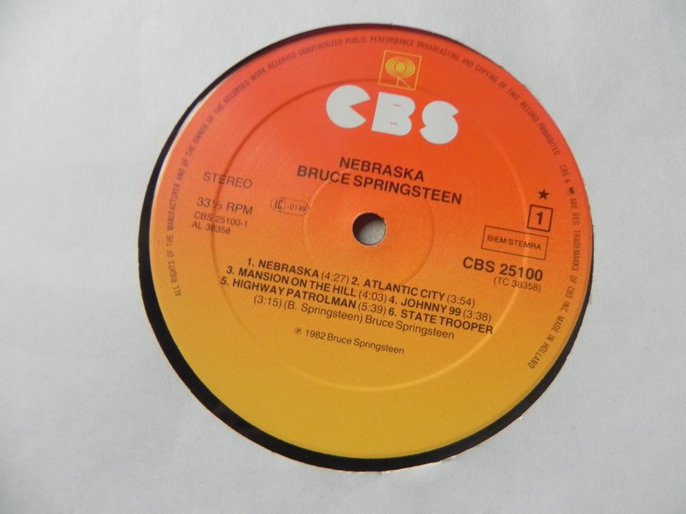 LP USA Rock Blues Folk Bruce Springsteen 1982 Nebraska | Kaufen auf Ricardo