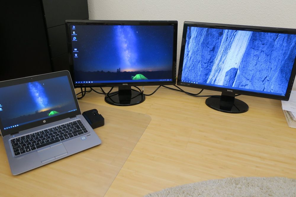 HP EliteBook 840 G3 & 2 BENQ-Monitore & HP Docking Station (Gebraucht ...
