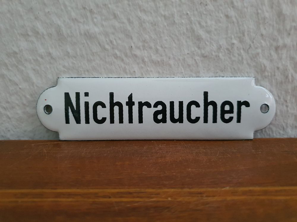 Emailschild Nichtraucher Bahn Zug Tram Emaille Schild Retro (Neu (gemäss Beschreibung)) in ...