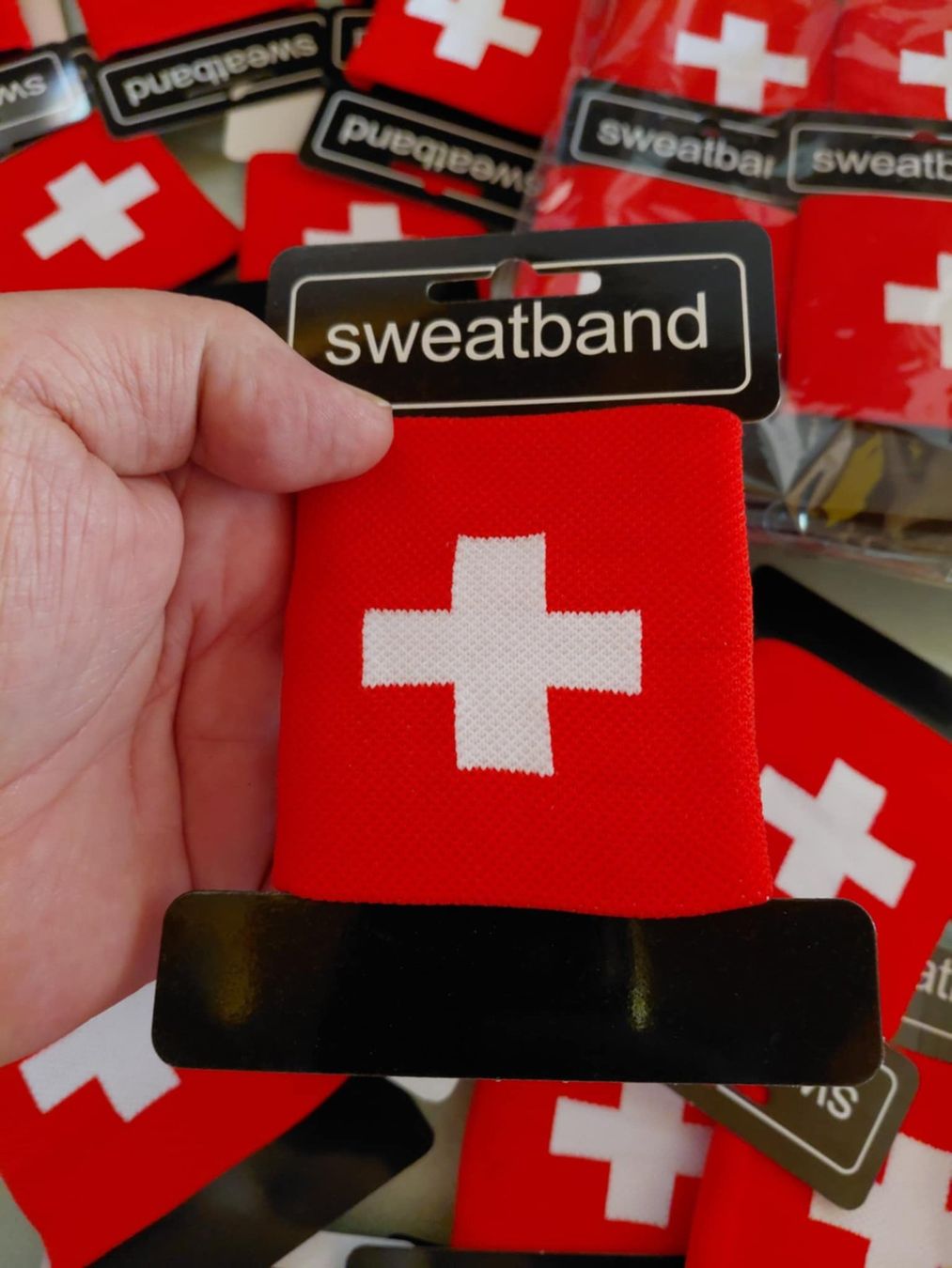 SUISSE SCHWEISSBAND sport,1 August,Nati fan,velo fr1 per Stk (Nuovo e ...