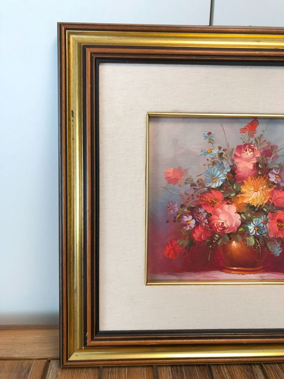 Robert Cox, Bunte Blumen Gemälde, 43 cm breit x 38 cm hoch (Gebraucht ...