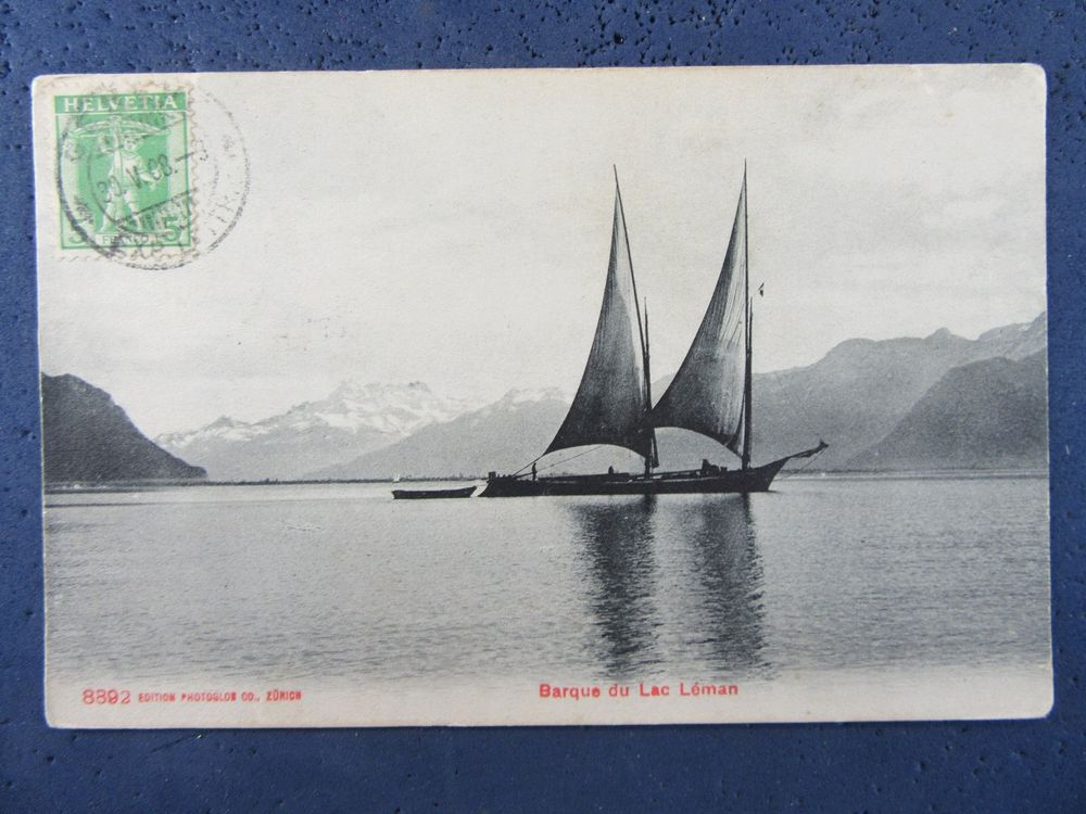 AK VD BARQUE DU LAC LEMAN MIT BEIBOOT 1908 | Kaufen auf Ricardo