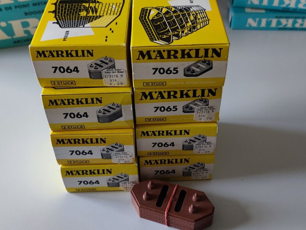 8 Märklin H0 Brücken-Elemente mit Pfeiler 7163, 7161, 7162 (Gebraucht ...