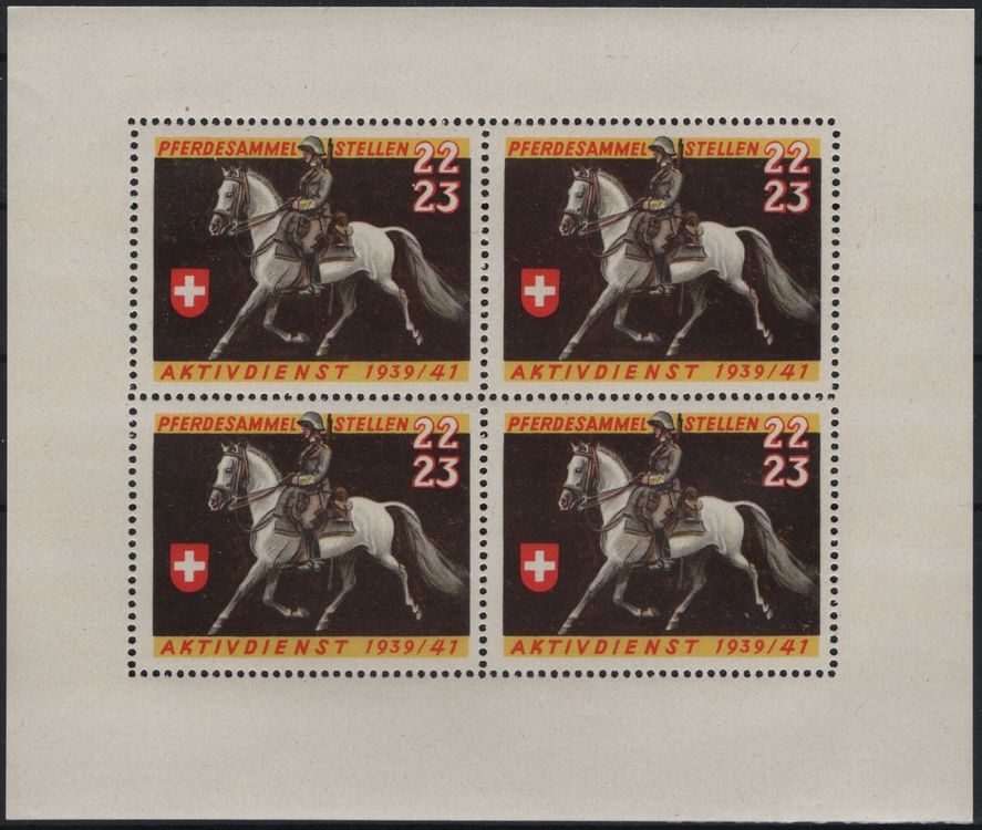 PFERDESAMMELSTELLEN 22+23 - seltener Soldatenmarken Block (Neu (gemäss Beschreibung)) in Eglisau ...