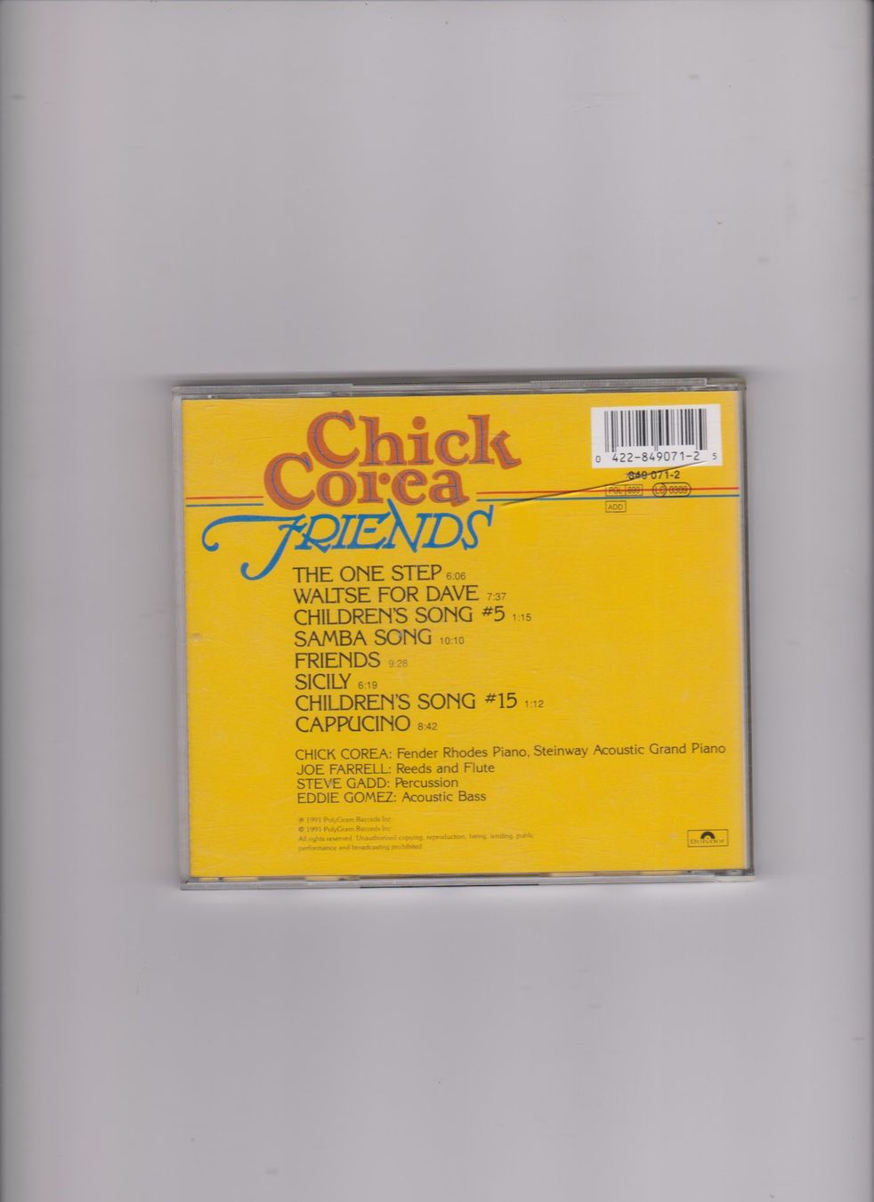 Chick Corea Friends CD Jazz avec couverture Schtroumpfs (D'occasion) à ...