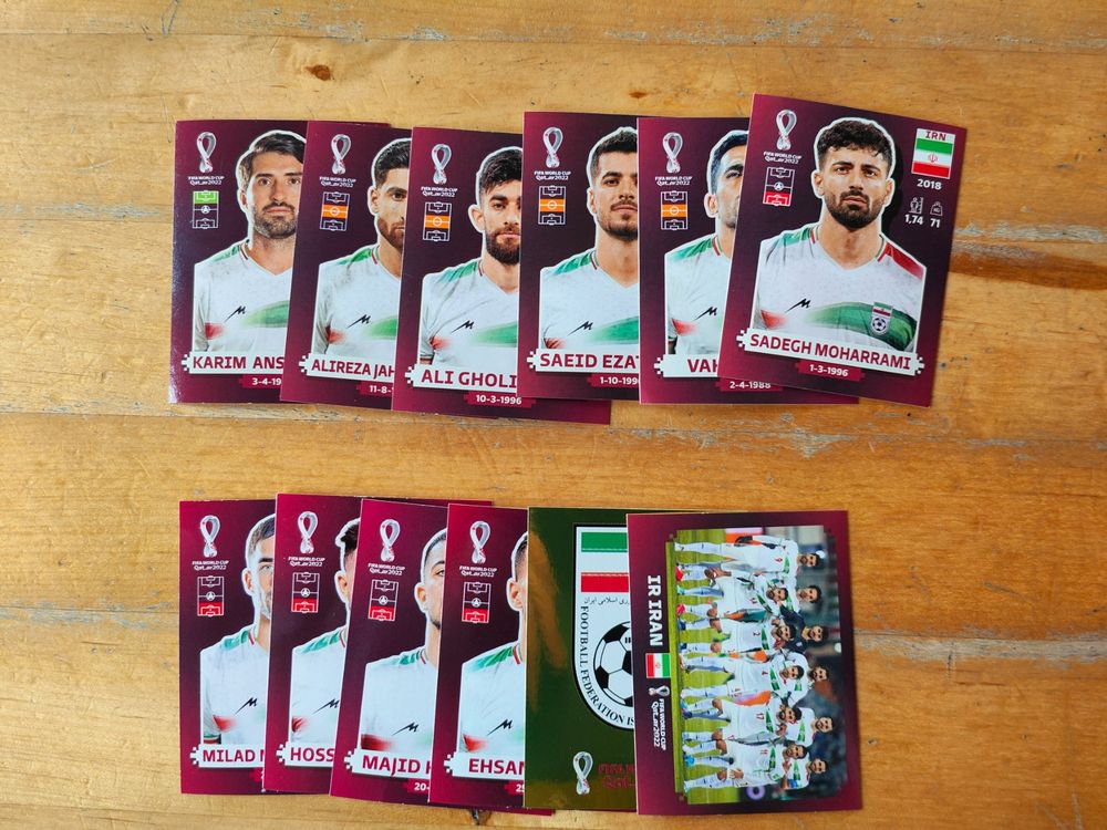 Panini WM 2022-IRN ohne 3, 4, 8, 11, 16, 18, 19, 20 | Kaufen auf Ricardo