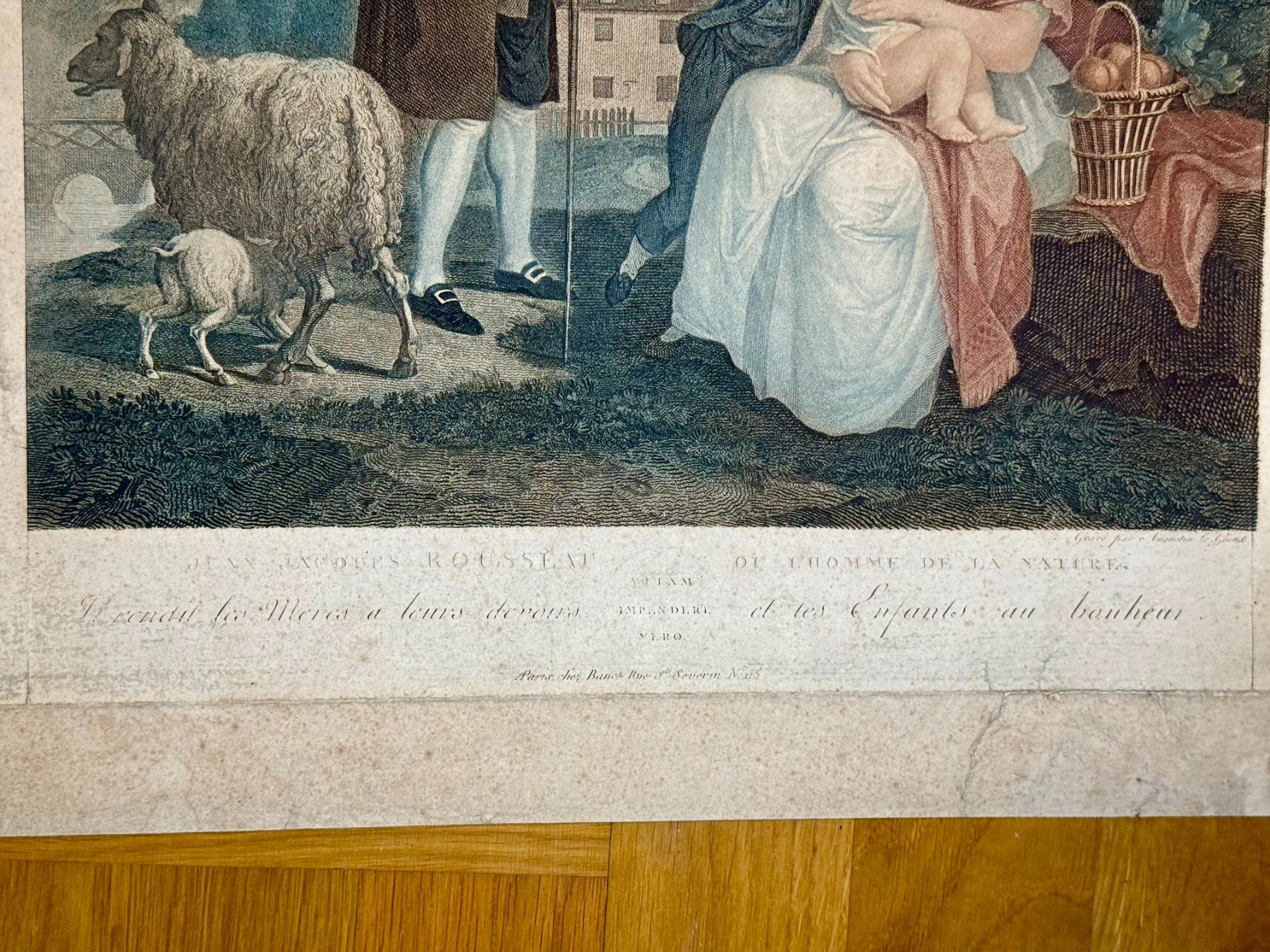 Jean-Jacques Rousseau – kolorierter Kupferstich um 1790 (Gebraucht) in ...