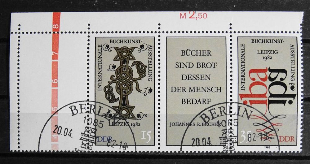 DDR 1982, 3er Streifen °gestempelt (Gebraucht) in Haslen GL für CHF 0.4 – mit Lieferung auf ...