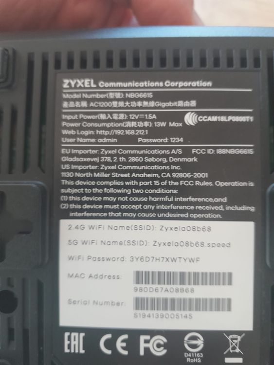 Router Zyxel (Gebraucht) in Zollikon für CHF 10 – mit Lieferung auf ...