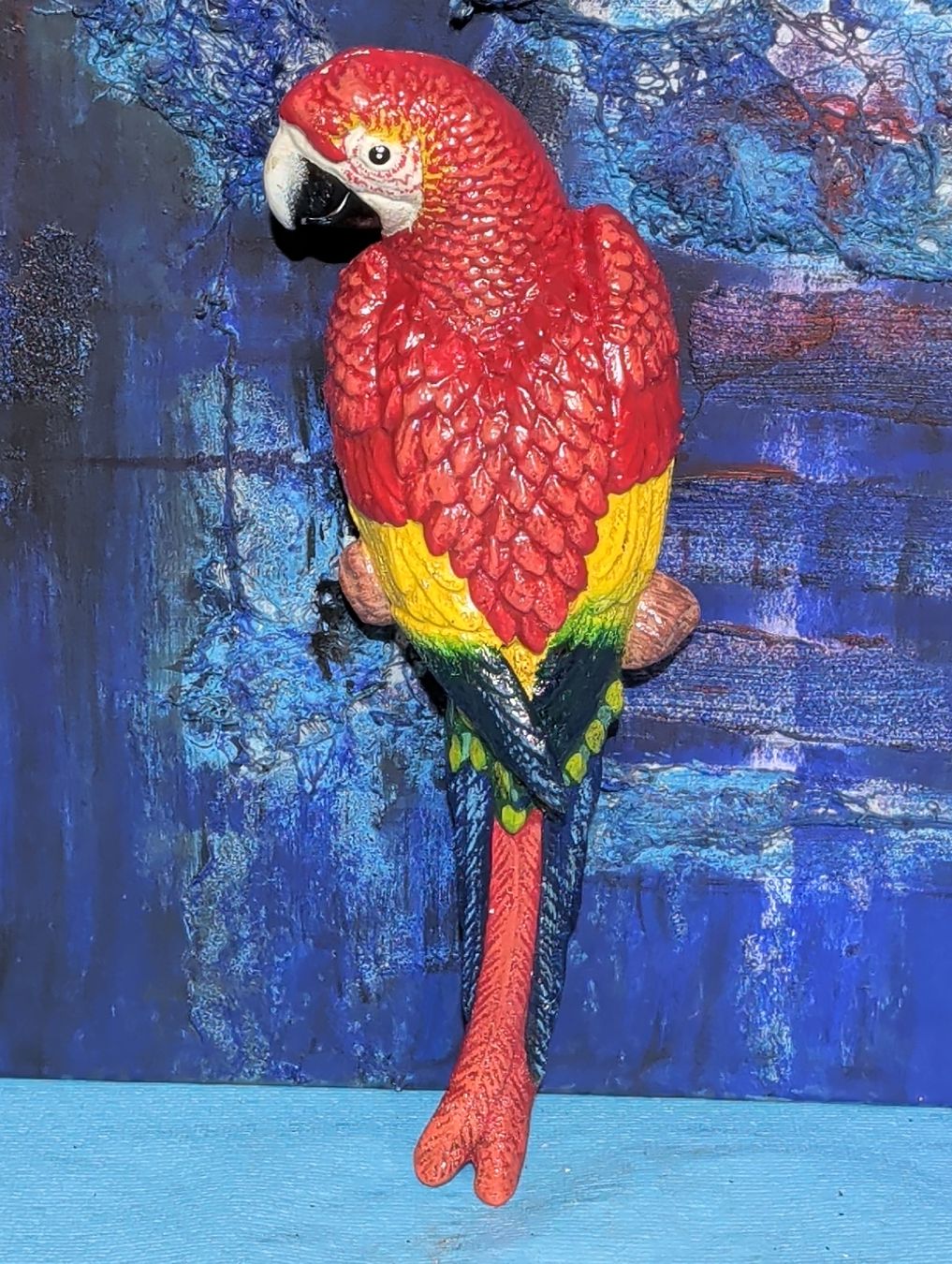 TOP DUNKEL ROTER GUSSEISEN PAPAGEI WANDDEKO MIT HALTERUNG (D'occasion ...