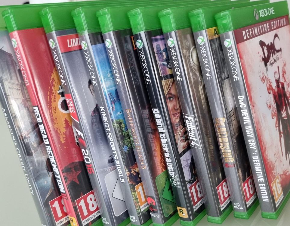 XBOX ONE 9 Stk - DmC / GTA5 / RDR2 / AC:Unity / Fallout4 (D'occasion) à Mellingen pour CHF 45 ...