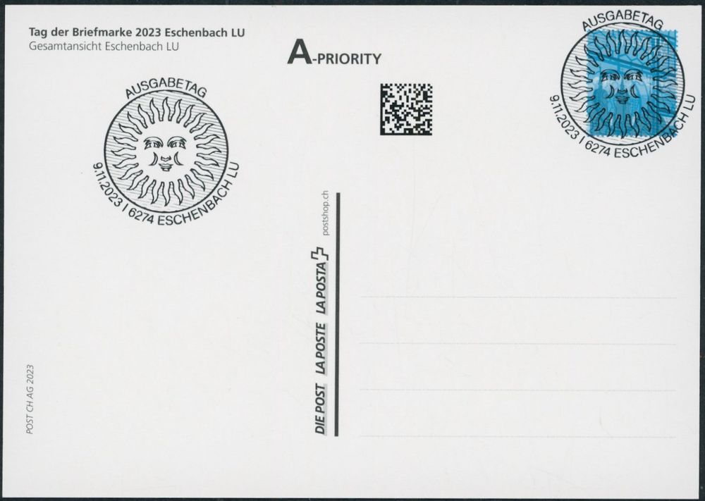 2023 - Tag Briefmarke Eschenbach - Karte - Ersttag Voll ET (Gebraucht) in Schindellegi für CHF 4 ...