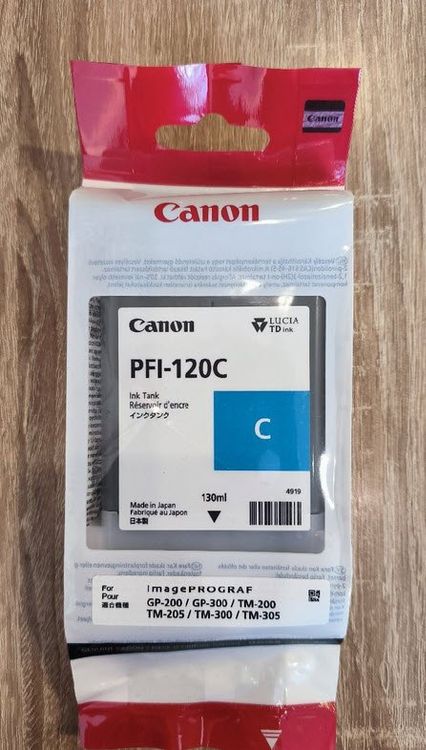 Canon imagePROGRAF GP200, TM-300, TM-305 cyan Ink, PFI-120C (Neu und originalverpackt) in ...