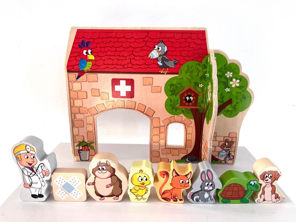 Playtive Tier Spital Arzt Spielzeug Holz Kulisse Delta-Sport | Kaufen ...