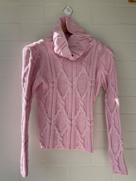 Kalikon Rollkragenpullover mit Zopfmuster rosa Gr. S (Gebraucht) in ...