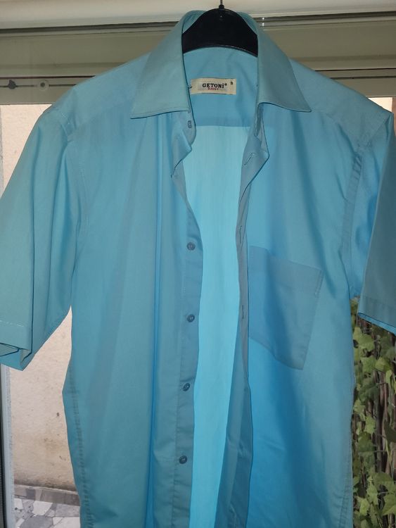 Getoni® Herrenhemd Türkis Gr. S Kurzarm Sommerhemd | Kaufen auf Ricardo