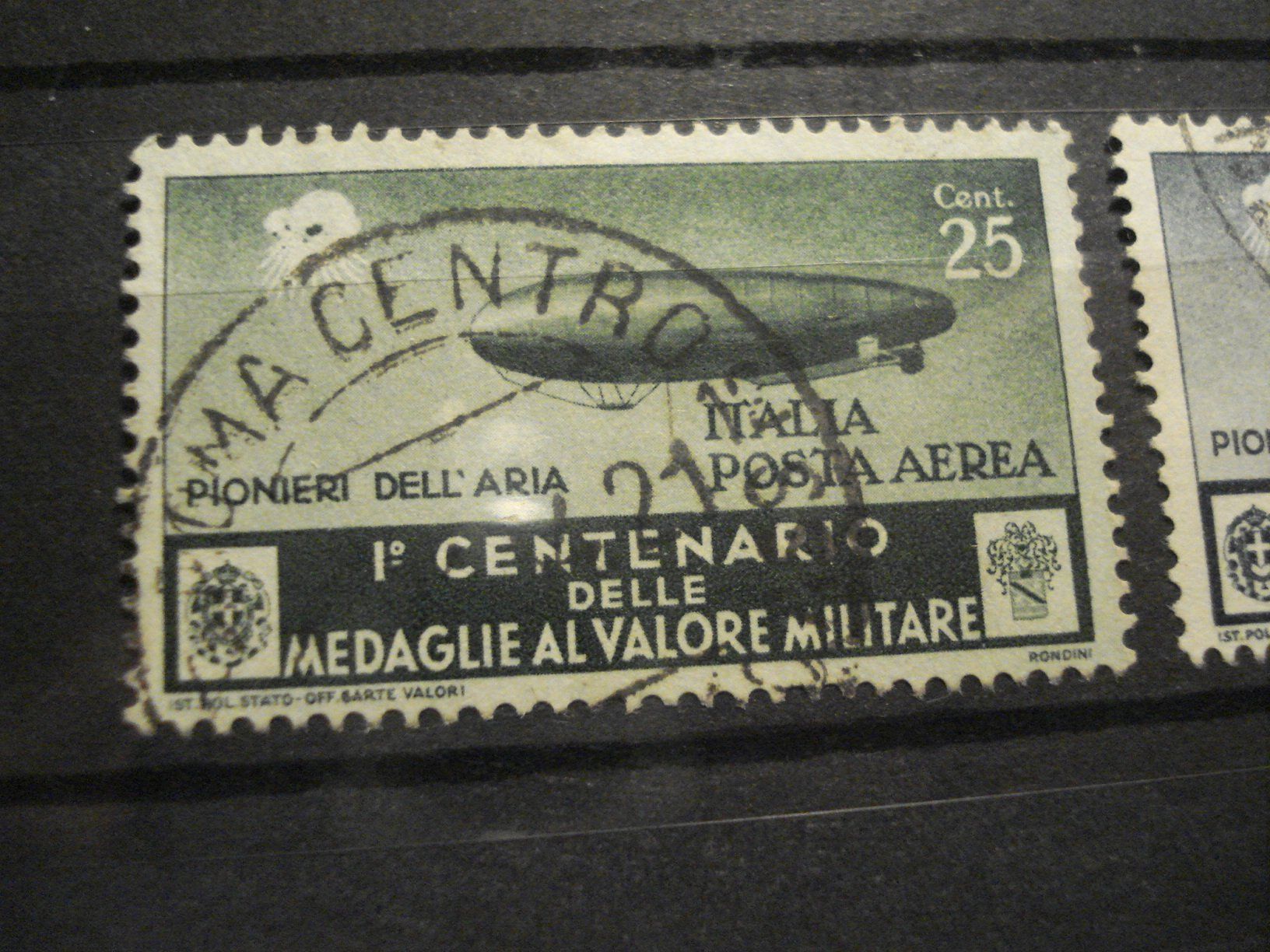 Italien, 2 Marken Flugpost um 1934, o, Zeppelin (D'occasion) à ...