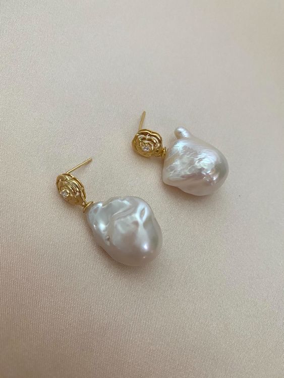 Barock Perlen Ohrringe / echte Süßwasserperlen | Kaufen auf Ricardo