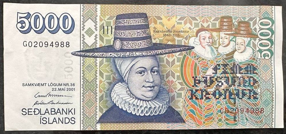 Island 5000 Kronen Geldschein, isländische Krone, Top Zus... (Gebraucht ...