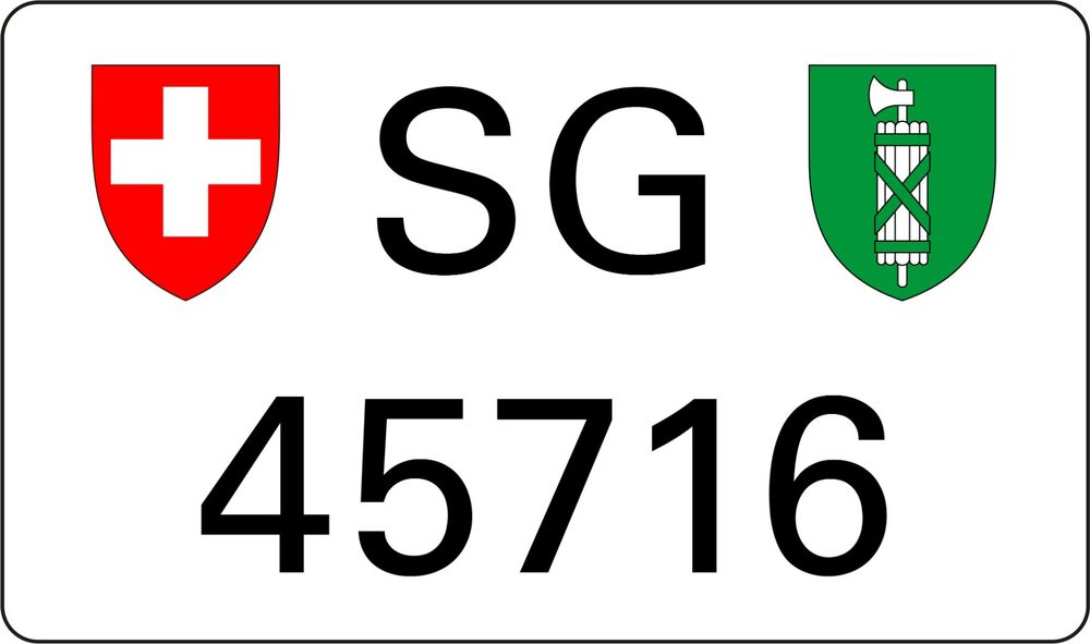 Autokennzeichen SG 45716 | Kaufen auf Ricardo