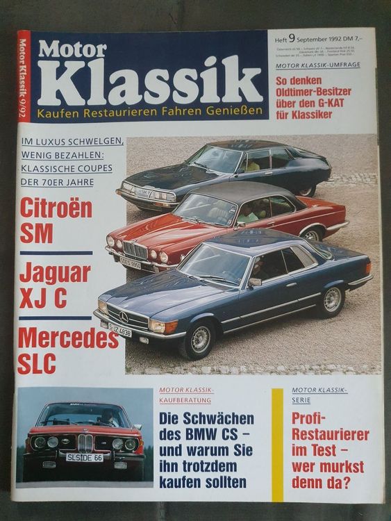 Motor Klassik 9 92 Citroen Sm Jaguar Xj C 450 Slc 5 0 Xb Kaufen Auf
