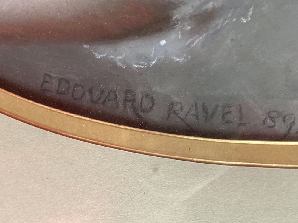 Antikes Gemälde Porträt junge Frau Kreide Edouard Ravel (Gebraucht) in ...