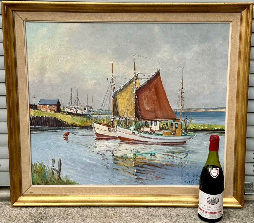 Johan Thomas Skovgaard (1888-1977) Gr. Fischerboote Gemälde (Gebraucht ...