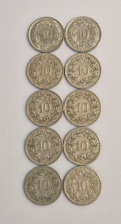 Schweizer 10 Räppler zwischen 1907 und 1966 | Kaufen auf Ricardo