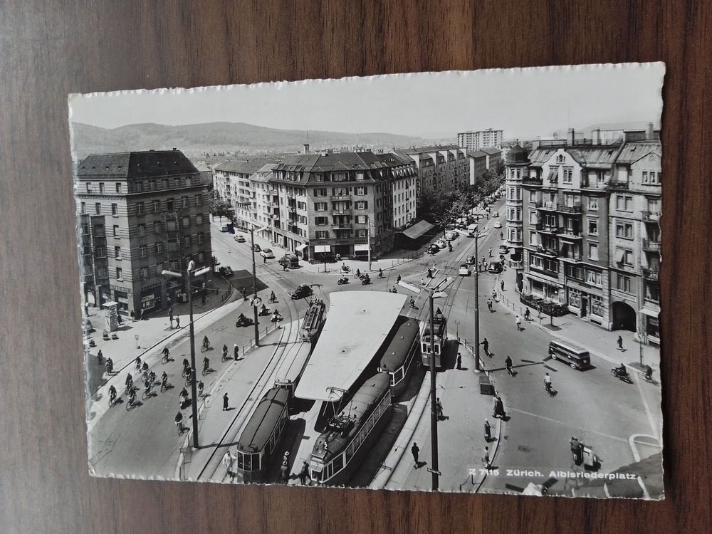 Alte PK / Zürich - Albisriederplatz / gelaufen 1954 | Acheter sur Ricardo