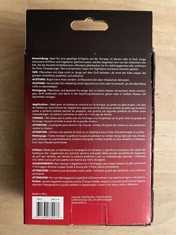 Raclettegrillpfännch für über dem Feuer Raclette zu geniesse (Neu ...