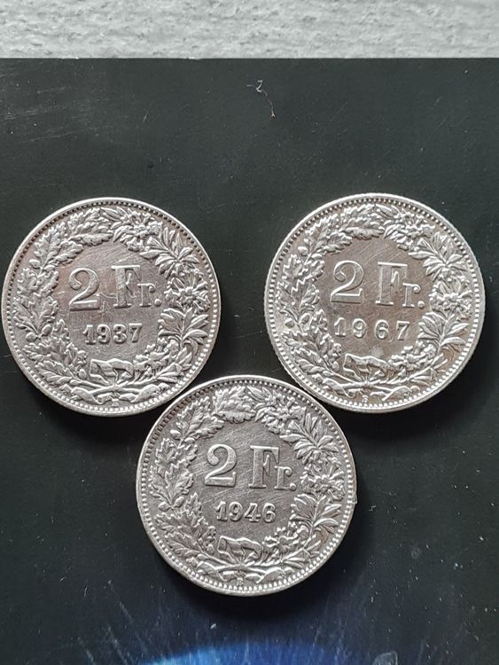 3x 2 Silber Franken 1937 / 1946 /1967 | Kaufen auf Ricardo
