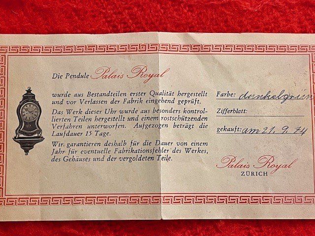 Penudle Palais Royal Neuenburger Pendeluhr (Gebraucht) in Rütihof für ...